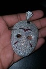 Solid 935 Silver With Pave Shiny CZ, Pink Ruby & Onyx Men's Jason Mask ...