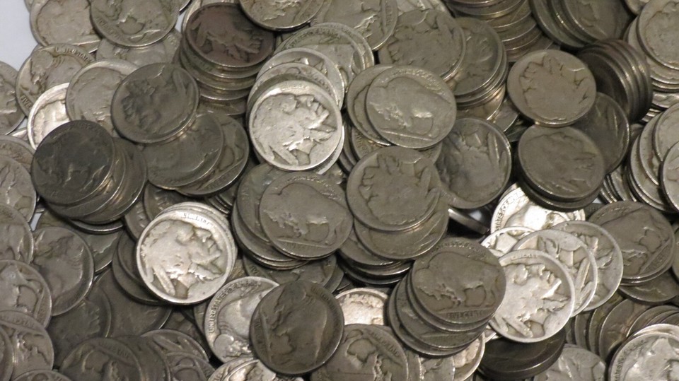500 Dateless No Date Buffalo Nickels Bulk Lot P Mint Only Crafts Slot ...