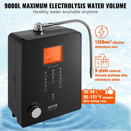 VEVOR Alkaline Water Ionizer Purifier Machine PH3-11.2 9000L LCD Touch ...