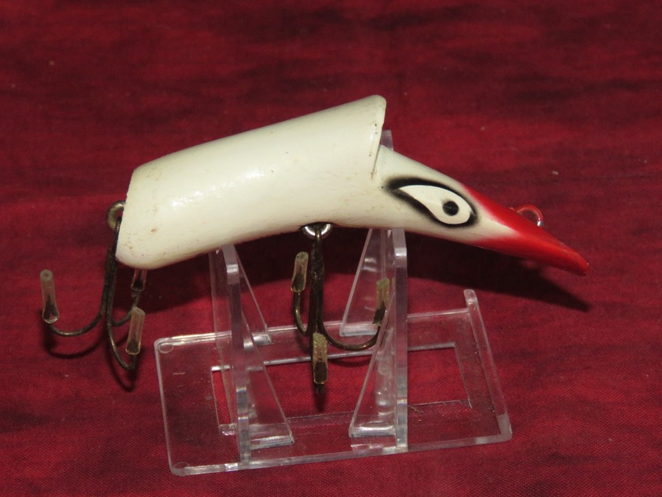 VINTAGE KAUTZKY TOP IKE FISHING LURE RED WHITE BASS LURE | eBay