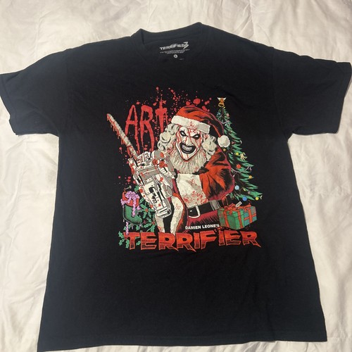 Terrifier 3 “Art the Clown Santa/Chainsaw Tee, Pre-owned, No Flaws ...