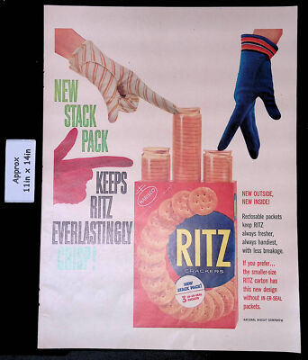 1958 NABISCO RITZ CRACKERS NEW STACK PACK RECLOSABLE PACKETS Print Ad ...