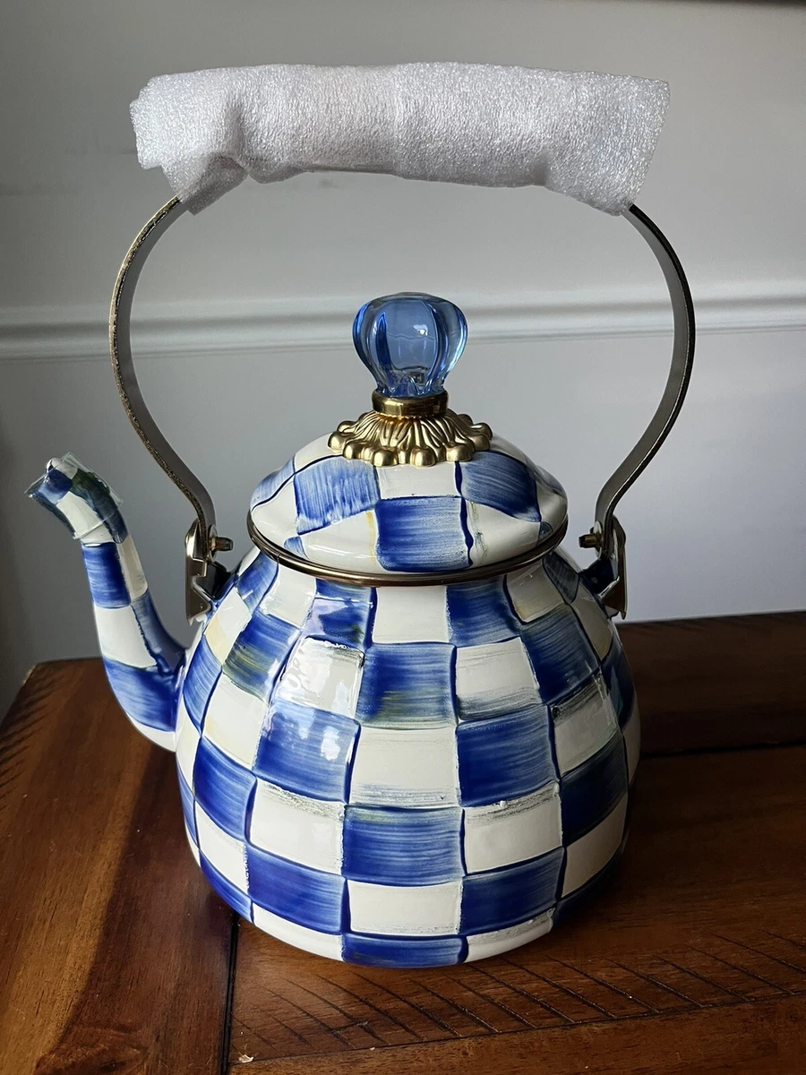 MacKenzie-Childs Royal Check Tea Kettle Quart Jane Leslie