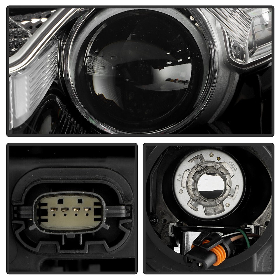 2013-2019 Ford Taurus Halogen w/ Black Trim Projector Headlights ...