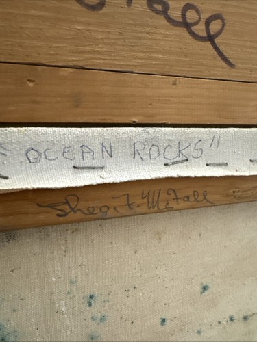 COASTAL SEASCAPE CALIFORNIA MCM 20 CENTURY OIL ON CANVAS PAINTING THEO ...