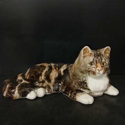 Winstanley Grey Tabby Cat Ceramic Figurine Handmade Glass Eyes Large ...