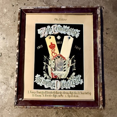 Pre WW1 German Framed Service Memento Photo Named Shoulder Boards | eBay