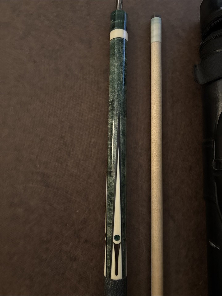 Vintage Meucci Pool Cue SE VII #854 Green Pearl Inlay Beautiful Stick ...