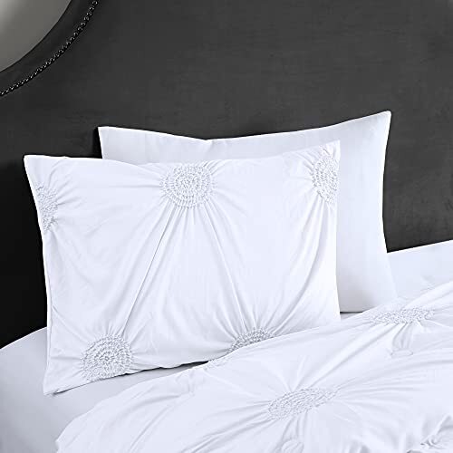 Comforter Set - Elastic Ruched Medallion Design, Modern Bedding All ...