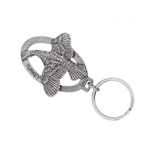 Creative Pewter Designs Wild Turkey Flying Large Bird KeyChain, Key Fob ...