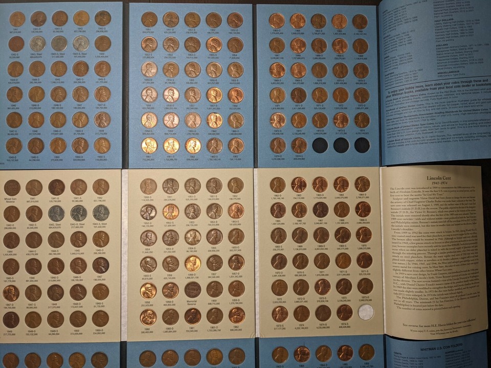 One Completed Lincoln Head Cent Collection - Book Number 2 Album 1941 ...
