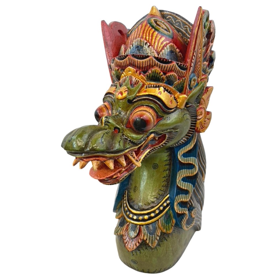 Cosmic Dragon Bust Mask Naga Busuki Statue Bali Folk Art Polychrome ...