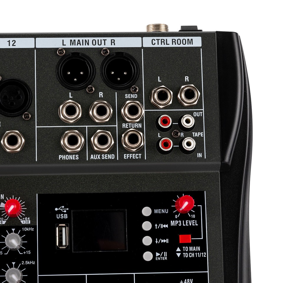 12-Channel Mixing Console Live Studio Audio DJ Mixer Sound Board USB ...