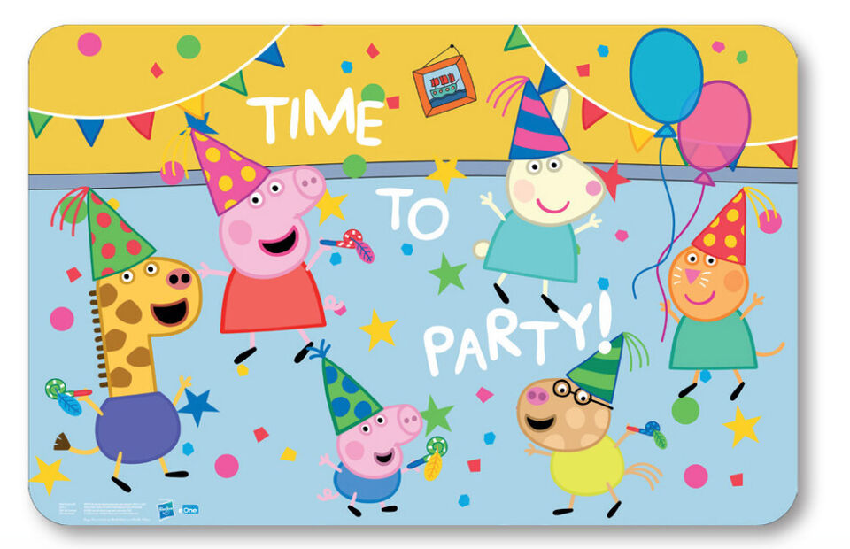 Peppa Pig Children's Placemat 43 x 28 cm Kids Wipe Clean Table Mat ...