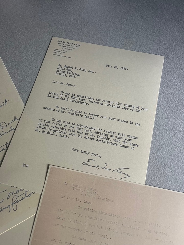 Houdini's Death, Reprint Documents surrounding the Death of Houdini ...