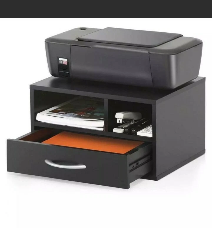 Wood Printer Stand With Drawers
