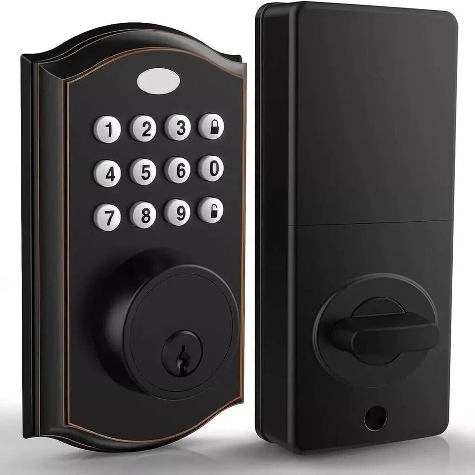 Electronic Keyless Entry Door Lock Digital Code Keypad Knob Combination ...