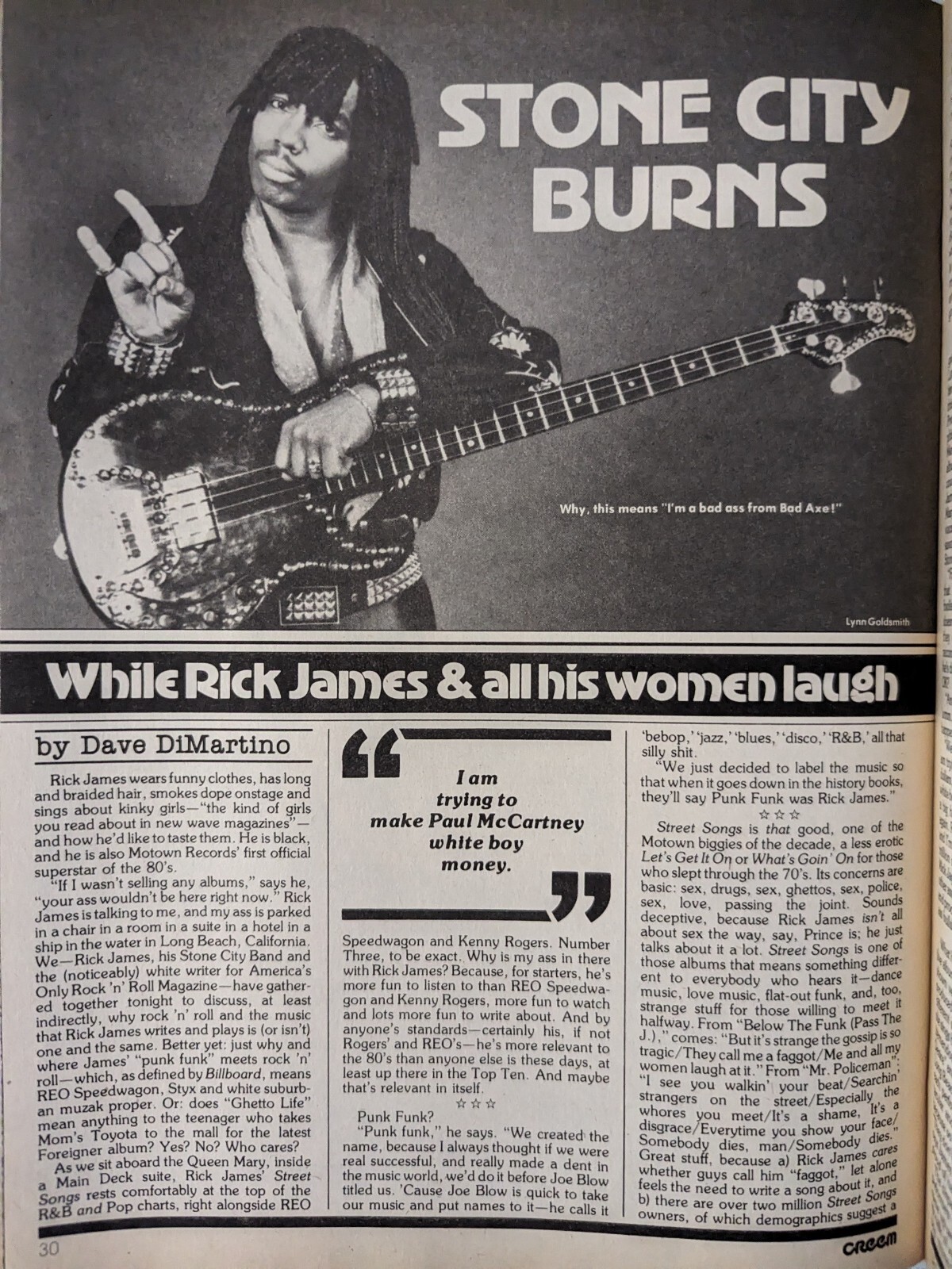 Creem Magazine December 1981 Kinks, Stones, Blondie, Rick James, John ...