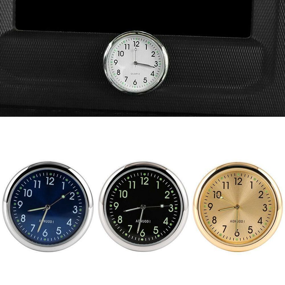 Pocket Small Mini Luminous Quartz Analog Watch Stick-On Clock For Car ...