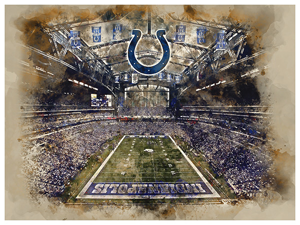 Indianapolis Colts Poster Watercolor Art Print Man Cave Decor 12x16" | eBay