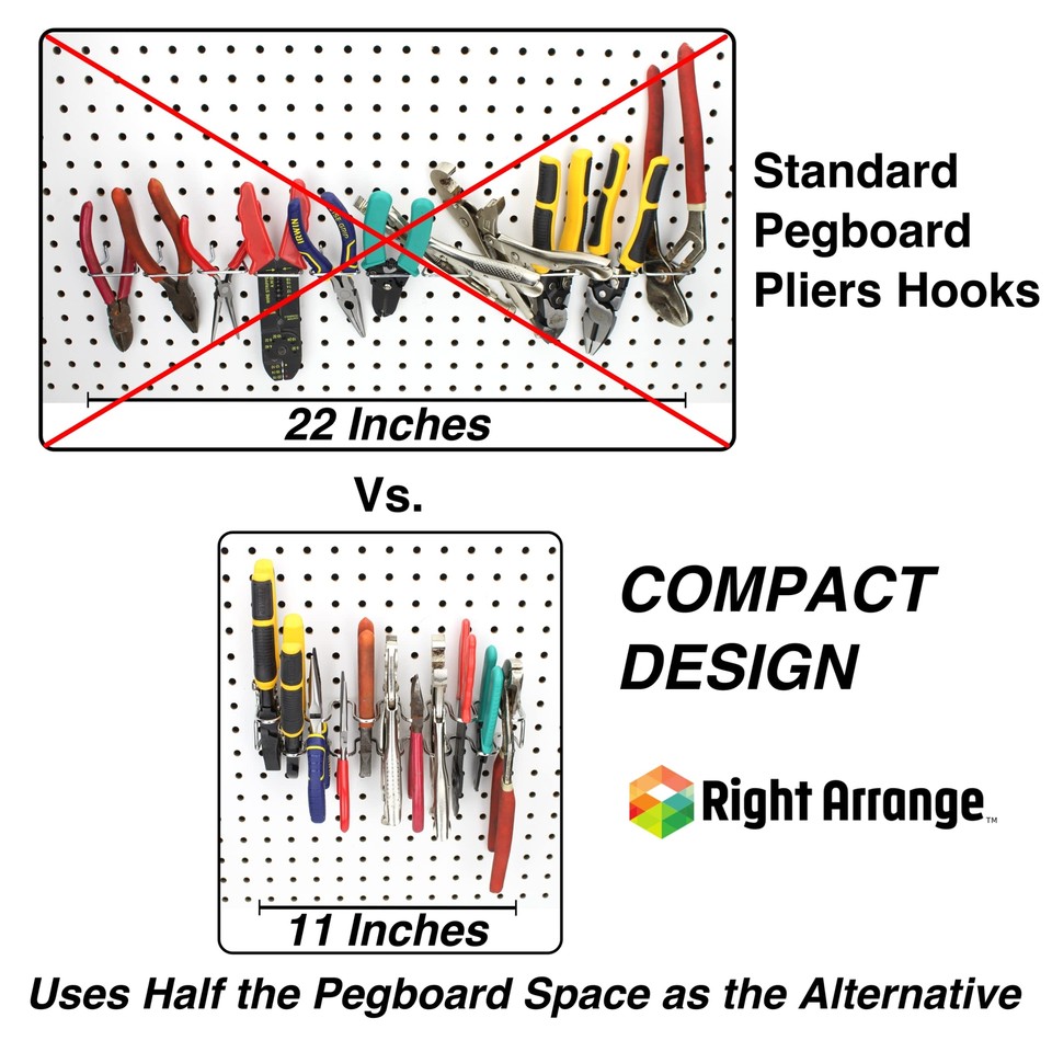 RightArrange Pegboard Pliers Holder - Holds 11 Pliers per Rack - Hooks ...