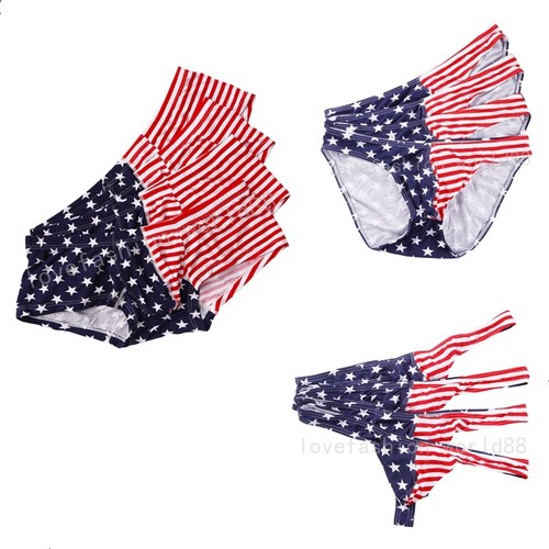 Men's American Flag Shorts Thongs Briefs S-XL USA Star-Spangled Parade ...