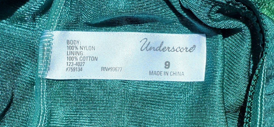 VTG Style Shiny Panty Underscore 9/2XL Rainbow Shift Green On Poison ...