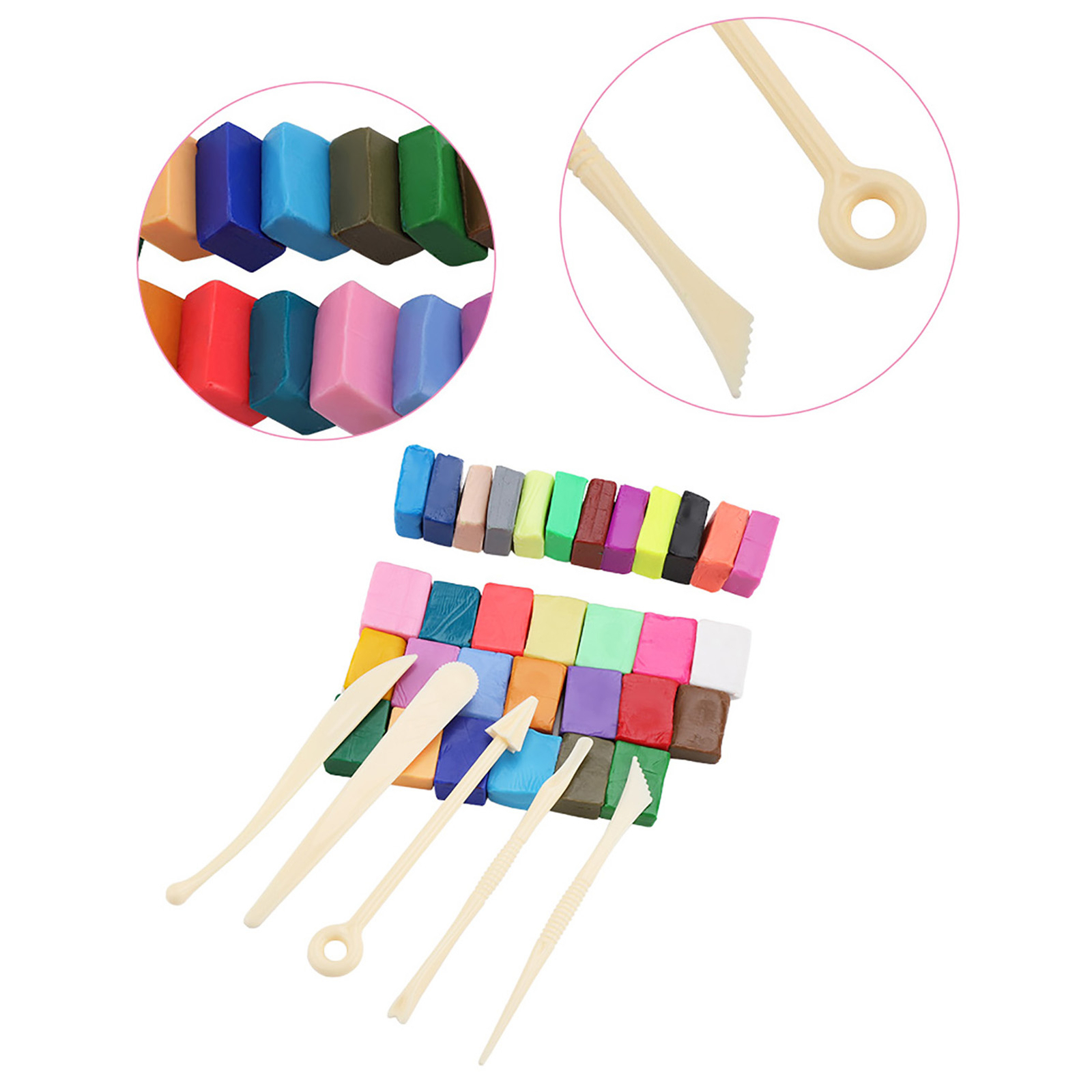 Polymer Clay Tool 32 Color Oven Bake With 5 Sculpting Tools DIY ...