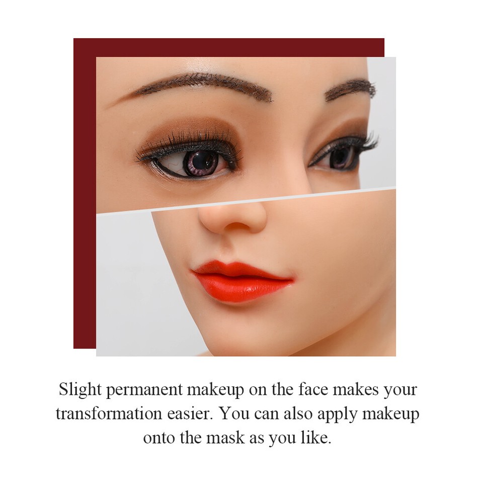 Minaky Realistic Silicone Female Face Mask Full Mask for Drag Queen ...