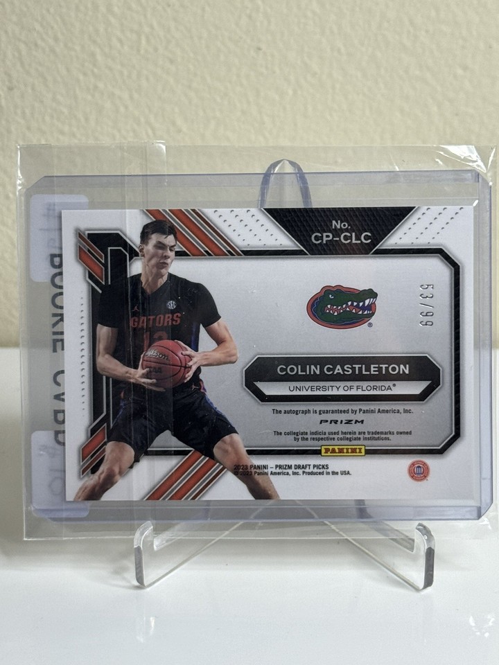 2023-24 Prizm Draft Picks College Colin Castleton Purple Cracked Ice ...