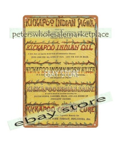 The Kickapoo Doctor native American Indian historical tribes metal tin ...