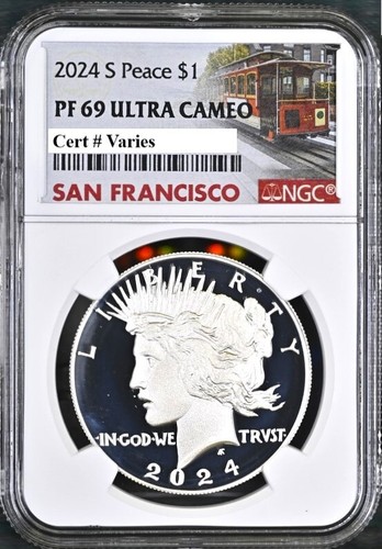 2024 Peace proof silver dollar ngc pf 69 uc sf trolley | eBay