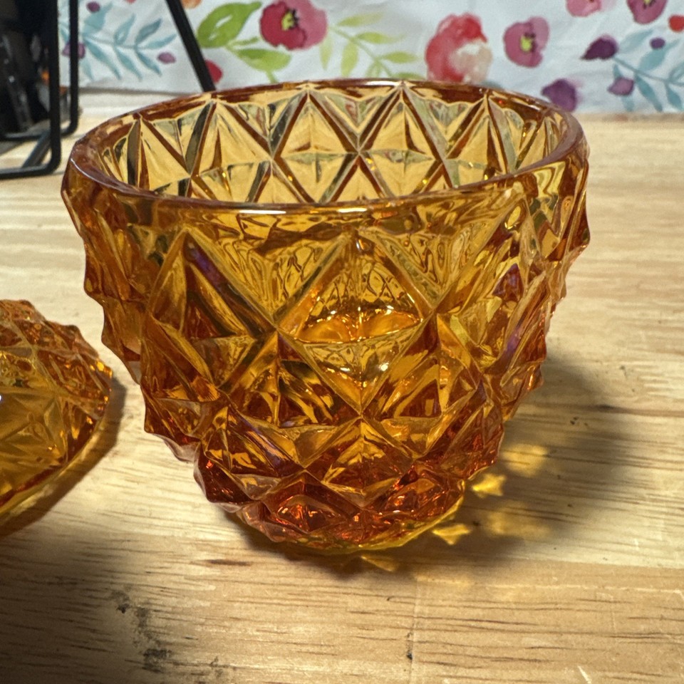 Vintage Pineapple Amber Jelly Jar Amberina MCM 5” No Spoon | eBay