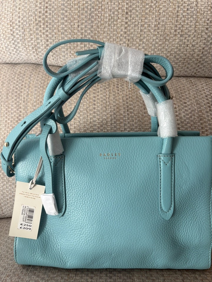 Radley Arlington Court Aqua Blue Leather Medium Shoulder Bag New with ...