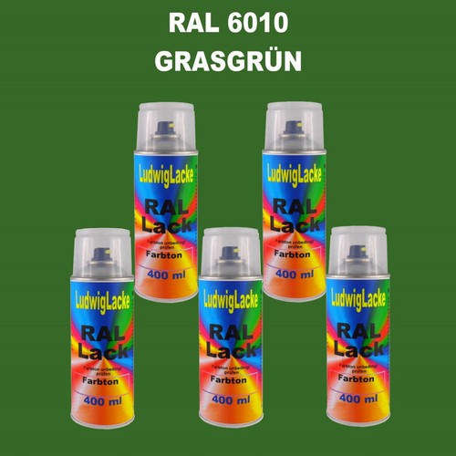 RAL 6010 Grasgrün Glänzend Spraydosen 5 x 400ml Sprühdose Lackspray ...