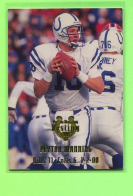 PEYTON MANNING INDIANAPOLIS COLTS 2000 EDGE DESTINY FOOTBALL GOLD CARD ...