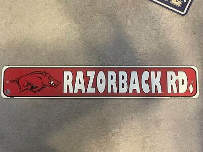 ONE Arkansas Razorbacks NCAA College Plastic/PVC Street Sign 24"X4" | eBay