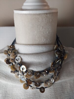 Beaded Round Shell Disc Boho Women's Necklace Jewelry | eBay