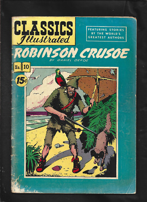 CLASSICS ILLUSTRATED #10 G+ HRN97 (ROBINSON CRUSOE) FREE SHIP ON $15 ...