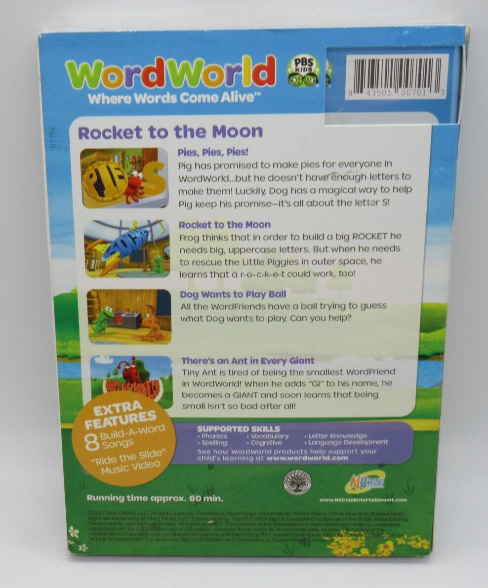 WORDWORLD: ROCKET TO THE MOON ANIMATED DVD, 4 EPISODES, PBS KIDS ...