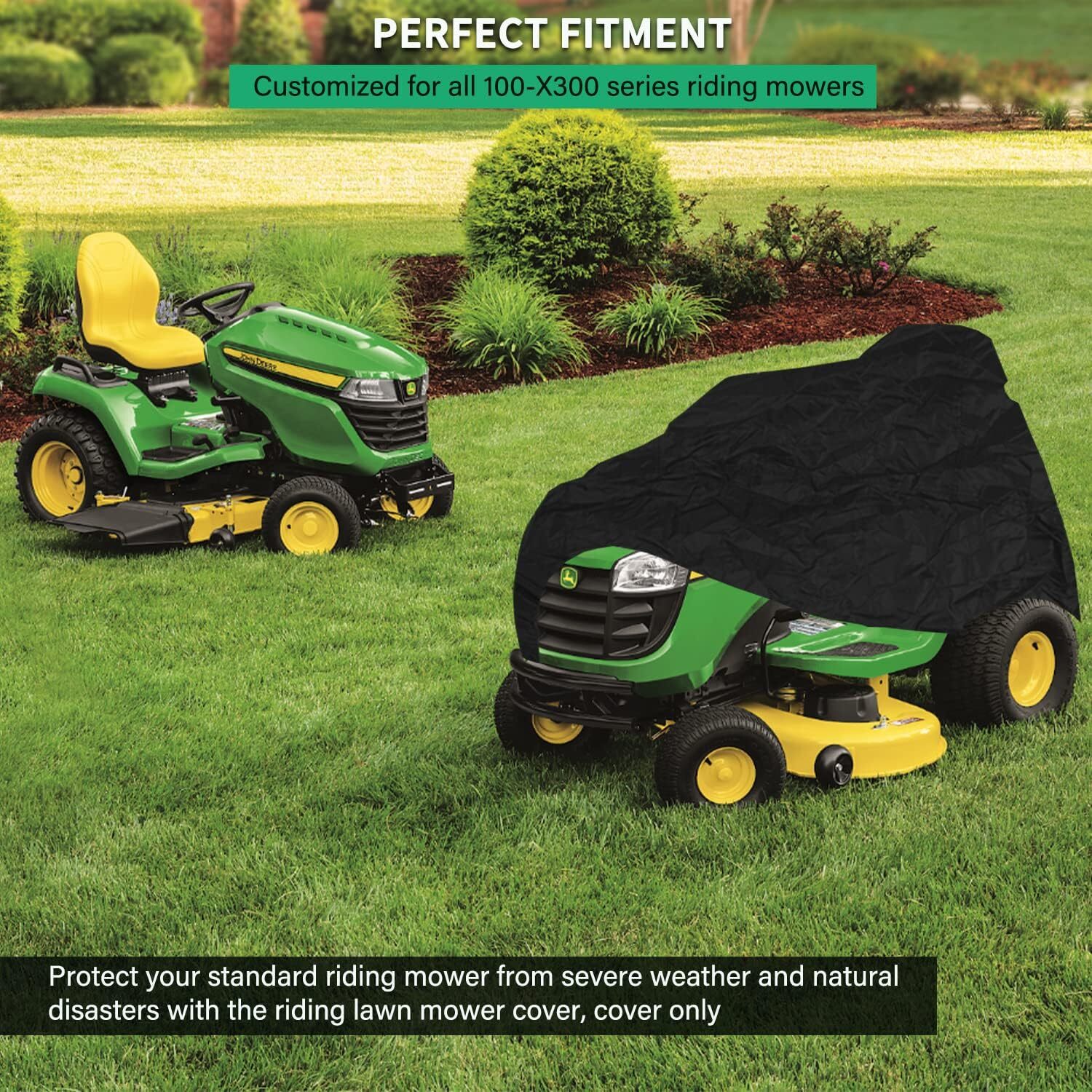 LP93917 Standard Riding Lawn Mower Cover For John Deere 100-X300 Series ...