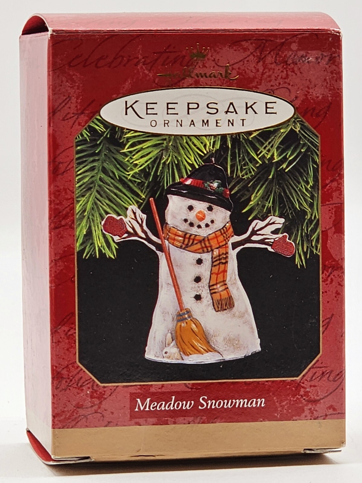 1997 Hallmark Keepsake Christmas Ornament MEADOW SNOWMAN Pressed Tin ...
