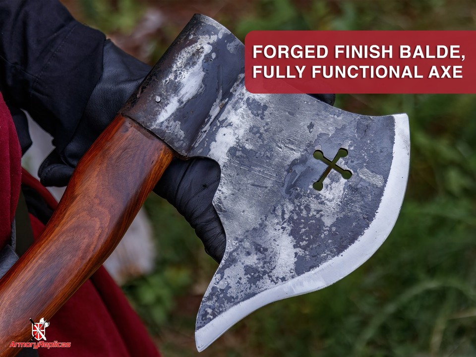 Hand Forged Functional Medieval Outdoor Camping Crusader Cross Cutout ...