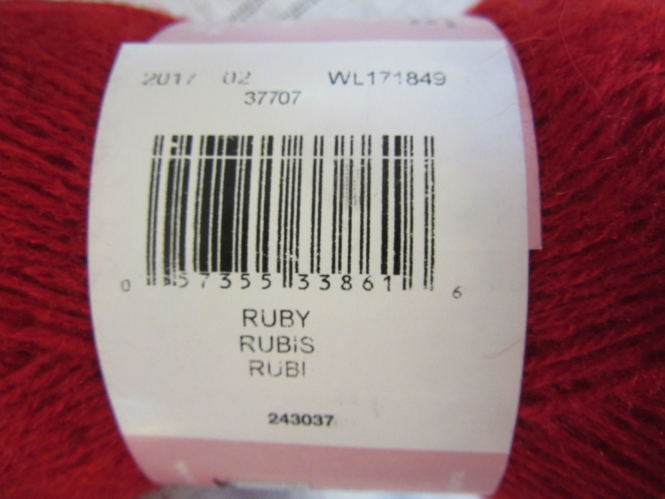 Patons Lace Sequin Yarn RUBY Red Acrylic Poly Mohair Wool blend lot of ...