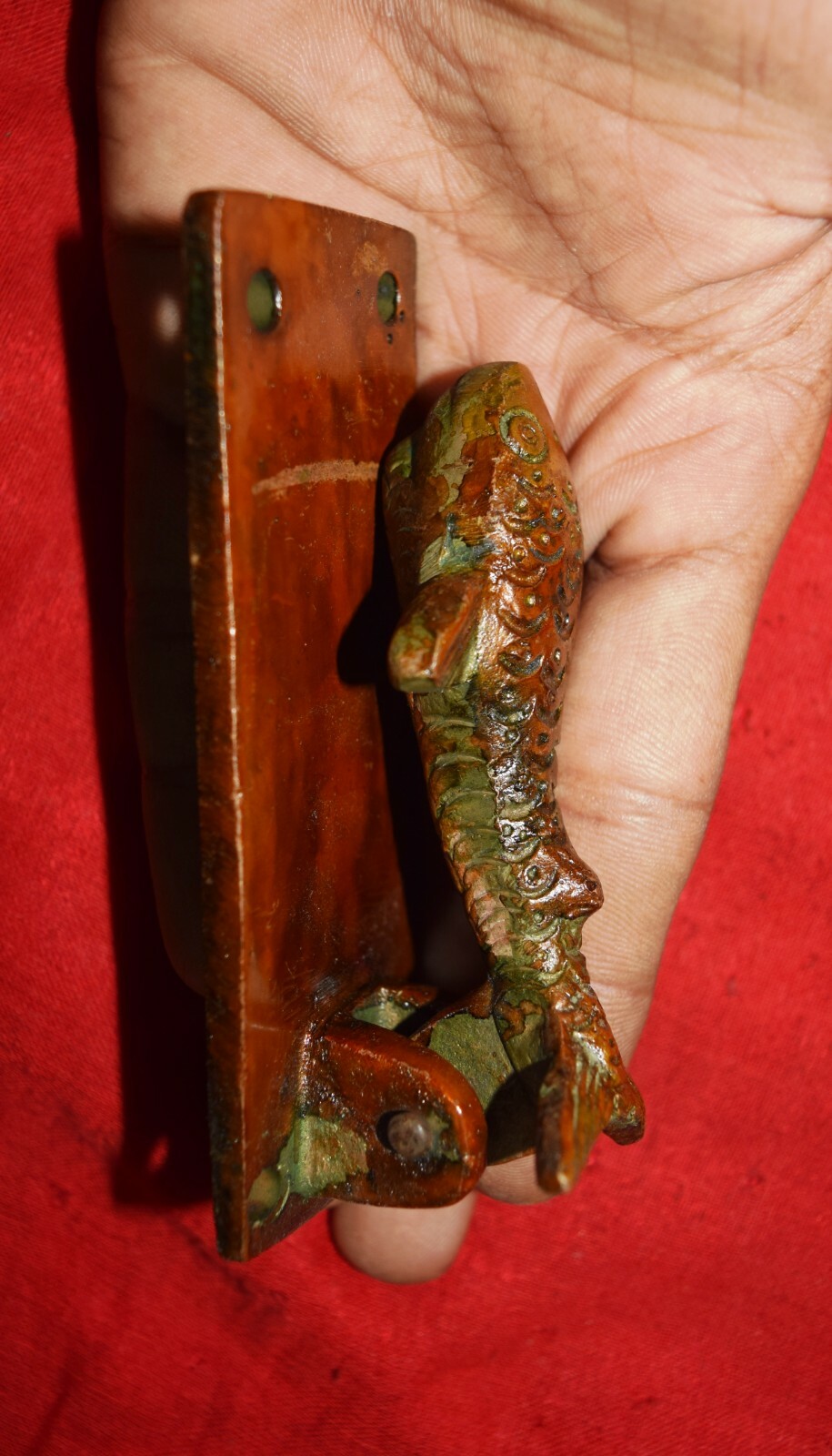 Brass Red Piranha Fish Knocker Restaurant Door Almirah Ring Bell Beach ...