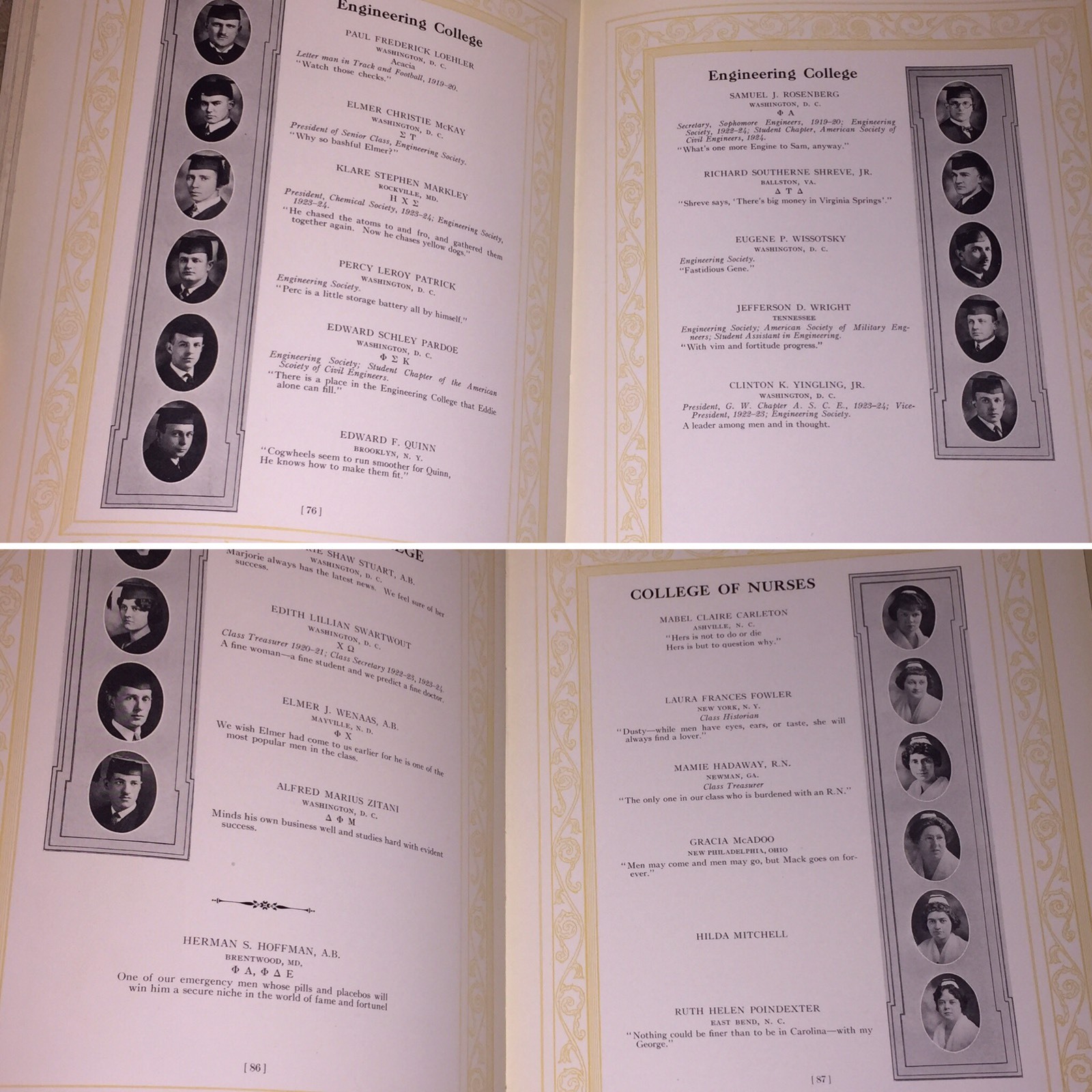 Vintage 1924 1920s The Cherry Tree Yearbook George Washington ...