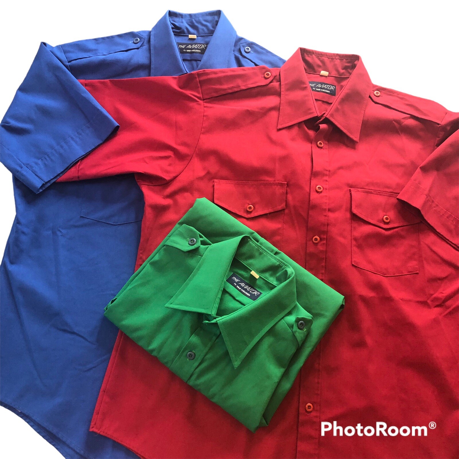 Vtg The Aviator Van Heusen Men's Pilot Short Sleeve 1… - Gem