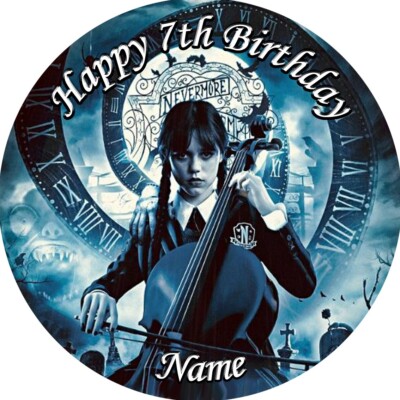 WEDNESDAY ADDAMS REAL EDIBLE ICING CAKE TOPPER PARTY IMAGE FROSTING ...
