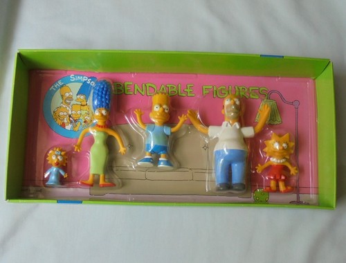 The Simpsons Family PVC Bendable Figure Box Set 1990 Homer Marge Bart ...