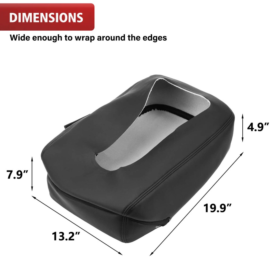 Center Console Armrest Leather Cover Zipper for 07-14 Silverado Sierra ...